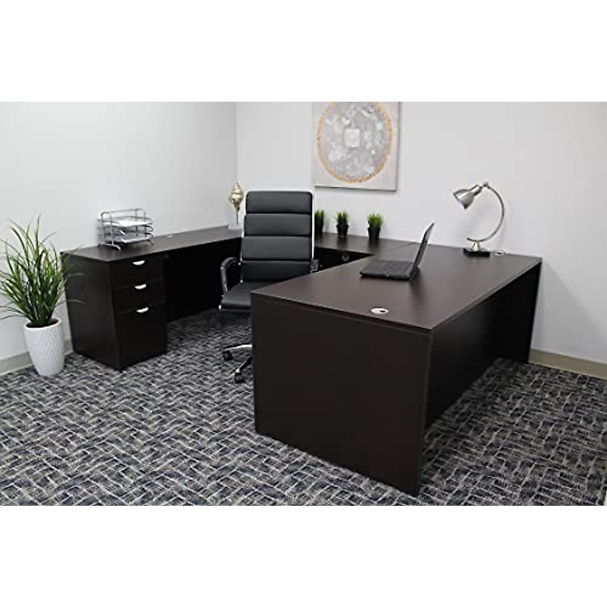 Boss Office Products CaressoftPlus Executive Chair, Traditional, Metal Chrome Finish 30D x 27W x 42H in