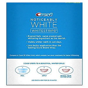 Crest 3D Whitestrips, Noticeably White, Teeth Whitening Strip Kit, 20 Strips (10 Count Pack)