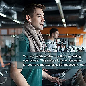 Wireless Earbuds, Touch Control Headphones, Built-in Noise Cancelling in-Ear Earbuds, Stereo Earphones with Charging Case and Digital Display, Portable Headphones for Sports/Home/Office/Fitness/Game