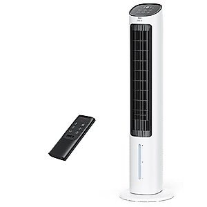 Dreo Evaporative Air Cooler, 40" Tower Fans that Blow Cold Air, Cooling Fan with 80° Oscillating, Ice Packs, Touch and Remote Control, 3 Modes, 3-Speed Quiet Floor Fan, White, Large, DR-HEC001-N