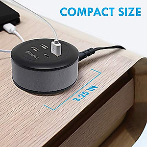 Aduro USB Charging Station for Multiple Devices [PowerUp Flair] Desktop Fast Charger 4-Port USB Hub for iPhone iPad Tablets Smartphones Black/Grey