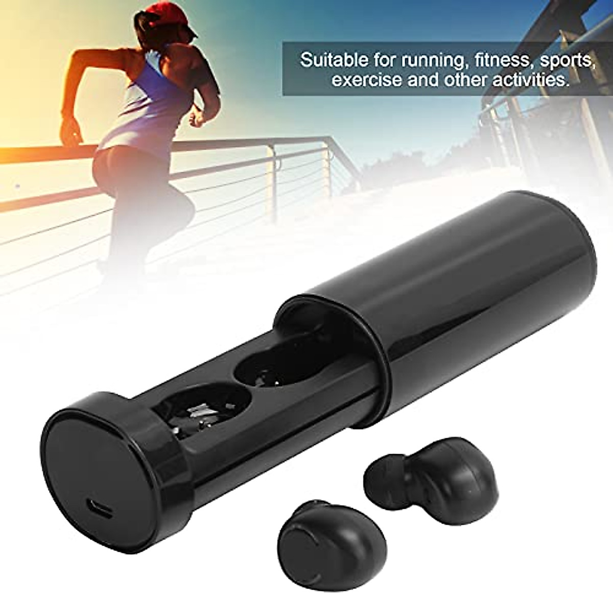 Kafuty-1 Wireless Earphones, Bluetooth Earbuds, in-Ear Wireless Headset, 2.4G Ergonomic Ear Buds, for Running, Jogging or Exercising. Black(Black)