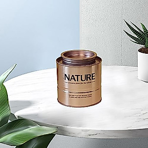 Hiborth Coffee Canister, Cylinder Sealed Storage Jar Good Sealing Moisture-Proof Tea Caddy Food Storage Can Mini Metal Container for Kitchen Home Kitchen Storage Rose Gold