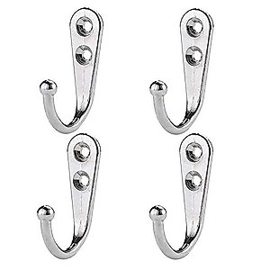 YITAQI Wall Mounted Coat Robe Hooks,20pcs Scarf Hanging Storage Rack Metal Key Holder Organizer Clothes for Bath Kitchen Garage Single Hanger(Silver)
