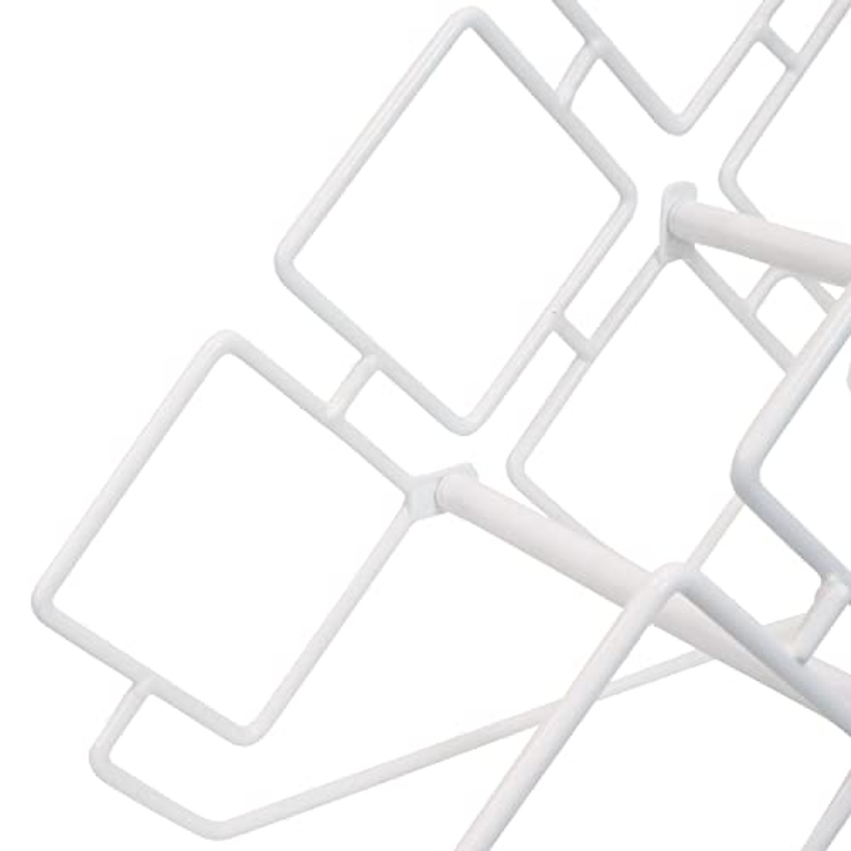 Sunnydaze Modern 6-Bottle Triangular Countertop Wine Rack - Freestanding Indoor Steel Wire Accent for Kitchen, Home Bar, or Living Room - White - 13.25-Inch H