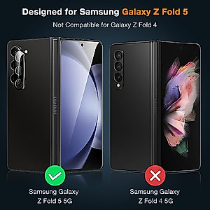 LK 2 Pack for Samsung Galaxy Z Fold 5 Screen Protector+ 2 Pack Camera Lens Protector, HD Clear Tempered Glass Screen Protector for Galaxy Z Fold 5, Anti Scratch, Bubble Free, Easy Install