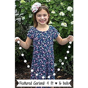 Pink Black White Felt Ball Swirl and Dot Garland- Children Home Decor, Valentine's Holiday- 1" (2.5 cm) Wool Felt Balls