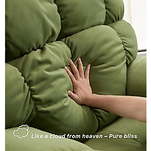 Oversized Rocker Recliner Chair, Manual Swivel Rocker Recliner for Living Room, Overstuffed Rocking Chair with Breathable Velvety Fabric, Soft Padded Headrest and Armrest, Green3