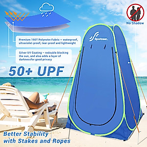 Pop Up Privacy Tent, Sportneer 6.26 FT Tall Changing Tent Camping Shower Tent Portable Pop Up Privacy Tent Changing Tent Dressing Room Camp Bathroom Toilet Rain Shelter for Camping Beach Outdoor