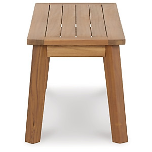 Signature Design by Ashley Janiyah Casual Outdoor Dining Bench, Light Brown