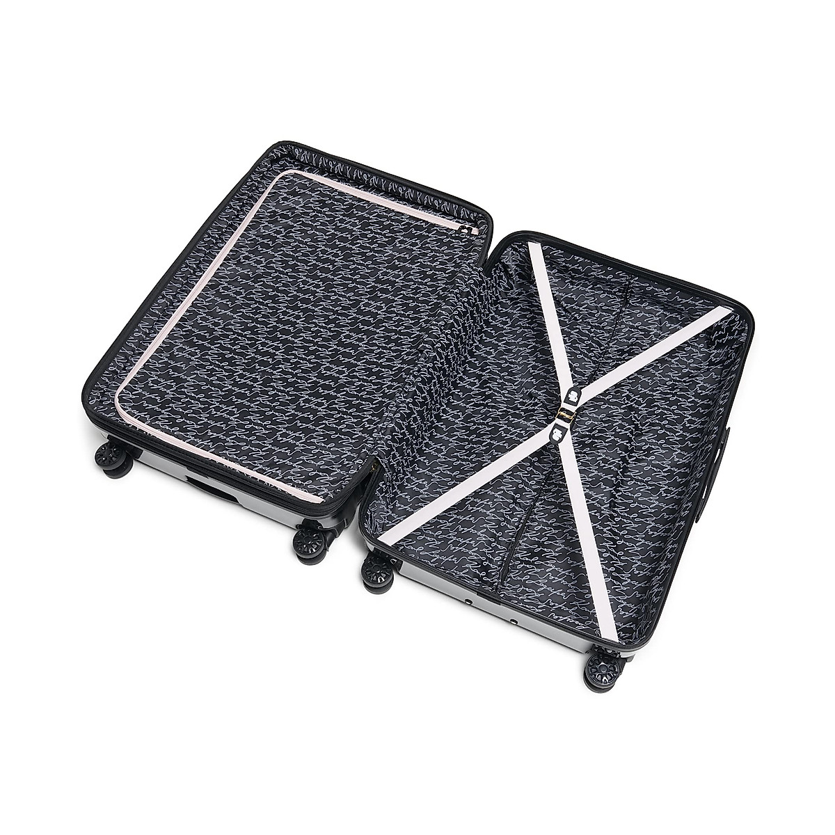 Karl Lagerfeld Paris Women's Suitcase Spinner Wheels Hardside, Deep Black, One Size