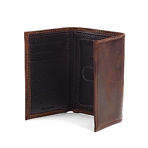 M & F Men's Trifold USA Flag & Logo Leather Wallet