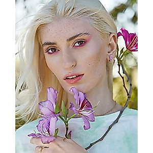 MILLA Neon Colorful Hoop Earrings - Sparkly Red Hoop Earrings, Cute Pink Hoop Earrings, Tiny Purple Earrings for Women, Royal Blue Earrings for Women & More (June - Lavender)