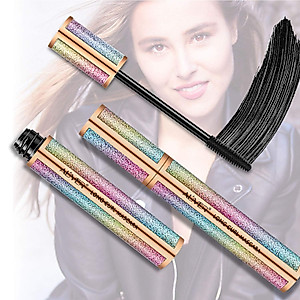 4D Silk Fiber Lash Mascara, Natural Waterproof Smudge-proof Mascara, Natural Thickening Lengthening Mascara No Clumping, No Smudging Lasting All Day & Easy to Remove