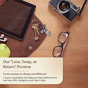 AuPra Silver KeyChain Gift Women & Men Leather KeyRing Home Car Door Keys Holder Girl & Boy Bird Present