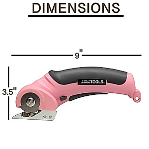 GREAT WORKING TOOLS Electric Scissors Cordless Electric Scissors for Cutting Fabric, Cardboard, Plastic, Electric Rotary Cutter, Pink