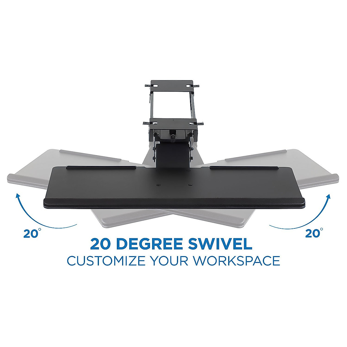 Mount-It! Under Desk Computer Keyboard and Mouse Tray, Ergonomic Keyboard Drawer with Gel Wrist Pad, Black