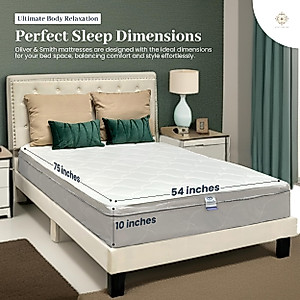 Aylas Furniture Full Size Mattress - 10 Inch Hybrid Full Mattress with High Density & Comfort Cold Foam with Continuous Coil Bonnell Springs - Eco-Friendly, Breathable Mattress Full Size Medium Firm