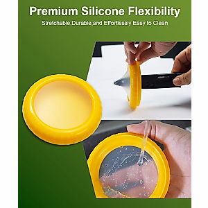 TRIBENDER Silicone Fruit and Vegetable Storage Containers 4 PCS Avocado Saver for Fridge Anti-Oxidation Onion Box Reusable Lemons Holder With Lid Stretch Tomato Keep Fresh (Green)