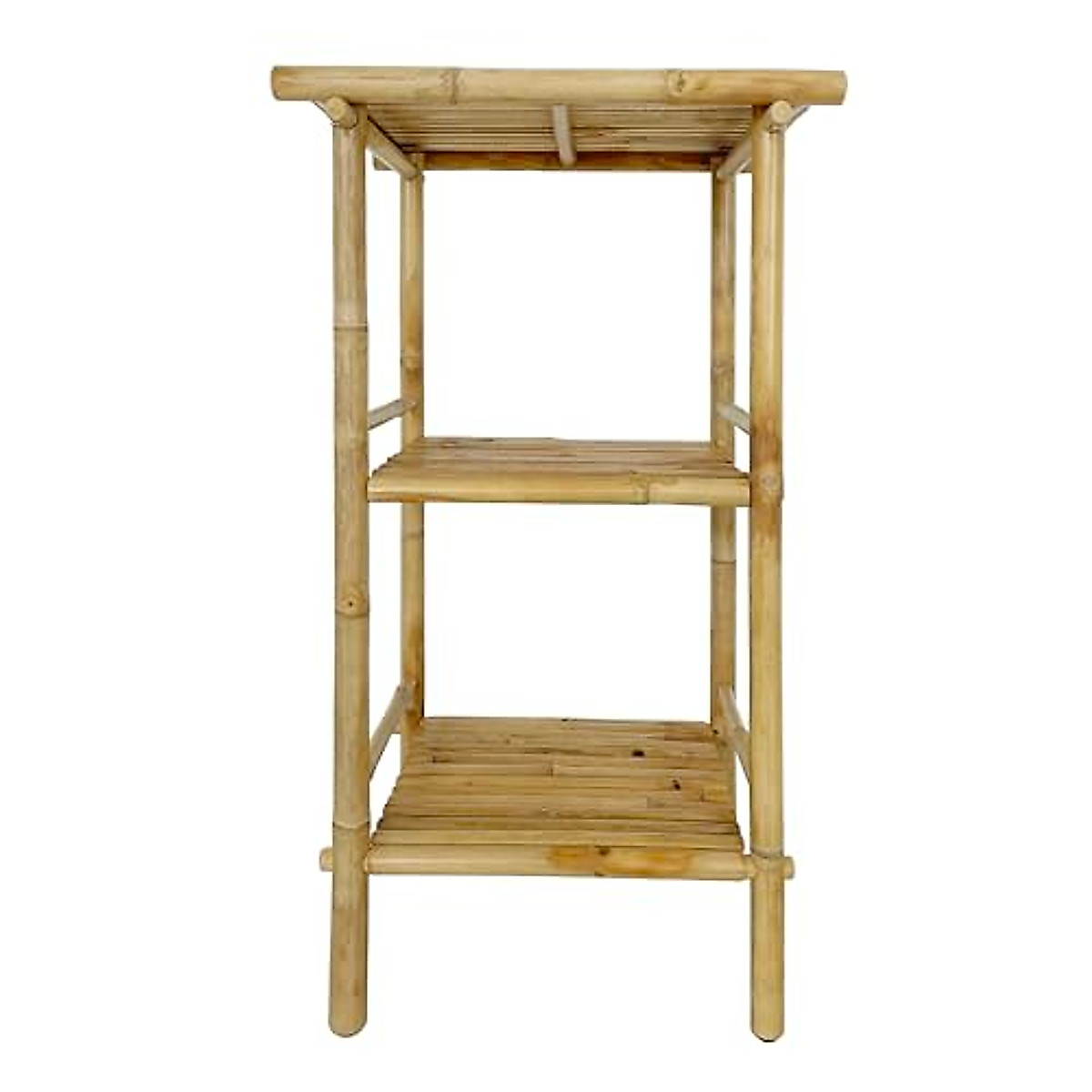 ZEW Handcrafted 3-Tier Bamboo Free Standing Storage Bookcase Shelf