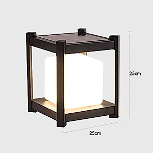 NAMSAR Column Lamp Waterproof Solar Column Headlights, Outdoor Light Outdoor Waterproof Wall Lamp Post Simple Outdoor Garden Villa Garden Light Villa Outdoor Gate Light ( Size : 19*22cm )