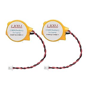 LJCELL 2PCS CMOS Battery for DELL Latitude E5440 E5450 E6440 E6420 E7440 E7240 Alienware M11x R1 R2 Area-51 M9700 M9750 Laptop BIOS RTC CR2032 Battery with 2 Wire and Connector
