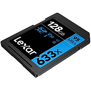 Lexar Professional 633x 128GB SDXC UHS-I Card, Up To 95MB/s Read, for Mid-Range DSLR, HD Camcorder, 3D Cameras, LSD128GCB1NL633 (Product Label May Vary)