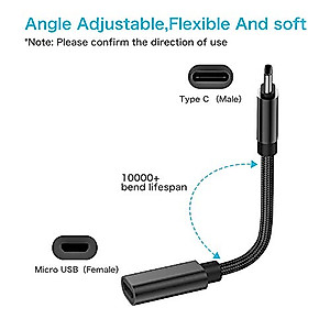 Micro USB to USB C Adapter,(2-Pack) Micro USB Female to USB Type C Male Convert Connector Fast Charging Compatible with Samsung Galaxy S23 S22 S21 S20 S10 S9 Note 10 9 8, LG V35 V30 G8 G7,Google,Moto