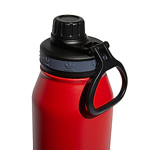 adidas Originals 1 Liter (32 Oz) Metal Water Bottle, Hot/Cold Double-Walled Insulated 18/8 Stainless Steel, Better Scarlet/Black/Onix Grey, One Size
