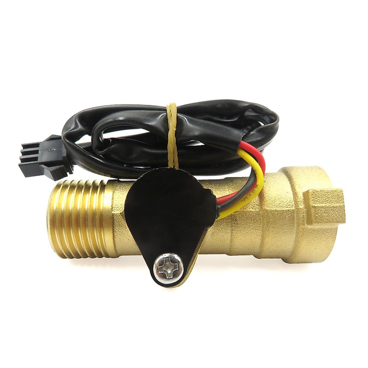 GREDIA G1/2" Water Flow Sensor Thread Male to Female Brass Switch Hall Effect Liquid Flowmeter Fluidmeter Counter BSP 1-30L/Min（66 mm in Total Length）