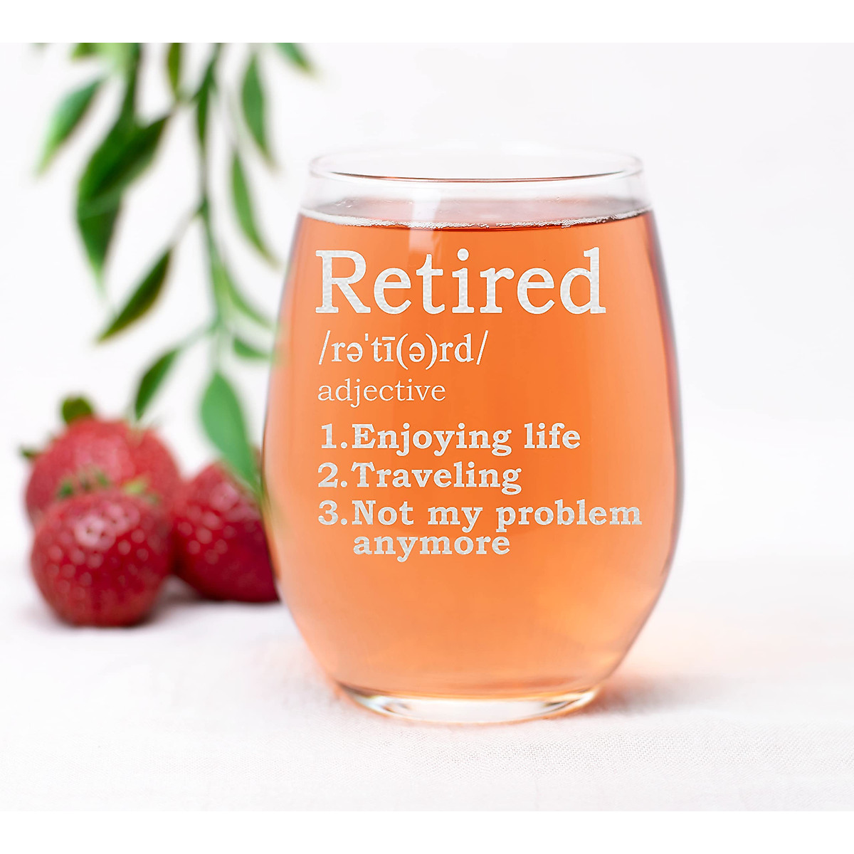 NeeNoNex Retired Definition - Wine Glass Funny and Great Retirement Gift for Coworkers Boss Mom Dad Funny Dictionary Definition