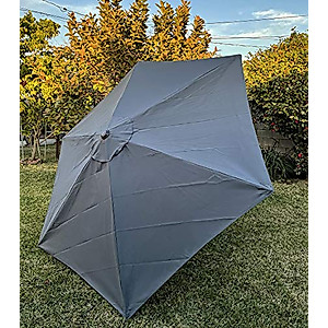 BELLRINO Replacement * GRAY * Umbrella Canopy for 9 ft 6 Ribs (Canopy Only) (GRAY-96)