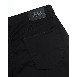 IZOD Men's Jeans - Regular Fit Comfort Stretch Knit Denim Jeans - Straight Leg Casual Pants for Men, Size 36W x 32L, Black