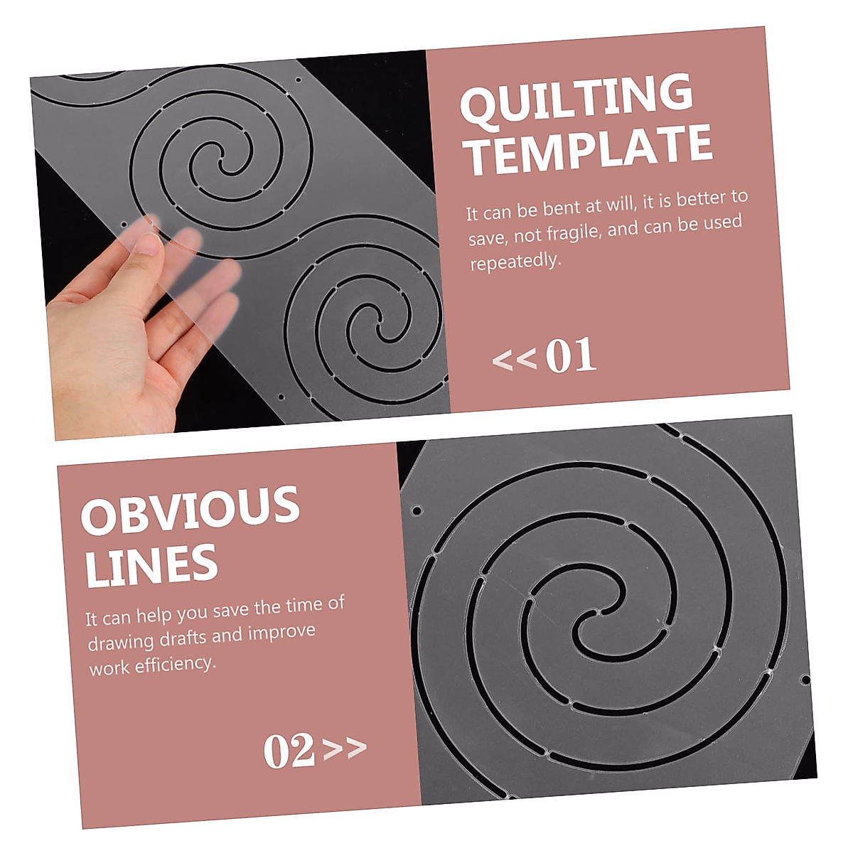 EXCEART Embroidery Template Embroidery Tools Quilting rulers Embroidery Stencils Quilting Tools Sewing Measure Tool Transparent Sewing Template Drawing Template pp Crimping Proofing Ruler