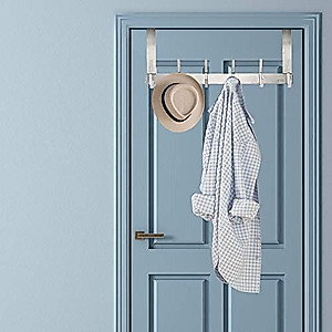 STZZ Over The Door Hook,Stainless Steel Heavy-Duty 12 Hooks Organizer Rack for Coats,Robes,Hats,Clothes,Bathroom Hanging Towels Rack