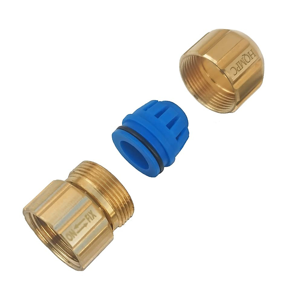 HQMPC Lead Free Garden Hose Quick Connect Brass Hose Quick Connect Garden Hose Connectors Water Hose Connectors GHT 3/4" (2 Sets)