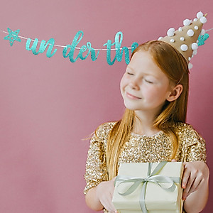 Zotemo Under the Sea Banner Blue Glitter Hanging Garland for Kids Mermaid Theme Birthday Party and Baby Shower Decorations