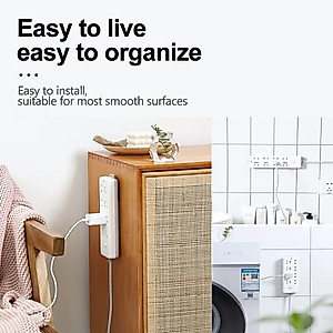 8 Pcs Adhesive Punch-Free Socket Holder，Self-Adhesive Desktop Socket Fixer, Cable Management Punch Free Surge Protector, Desktop Mobile Plug-in Socket Fixer Bracket Stand