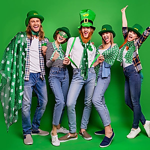 4PCS Cotton Lightweight Scarf for Women 4 Patterns 71 x 23.6 In Multipurpose Scarves and Wraps for Women Holiday Outfits Gift (Green Shamrock)