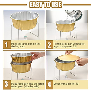 Tioncy 33 Pcs Large Disposable Chafing Dish Buffet Set Food Warmers Catering Supplies for Parties Including Chafing Wire Rack Stand Kit, Aluminum Water Pans, Food Pans, Serving Utensils