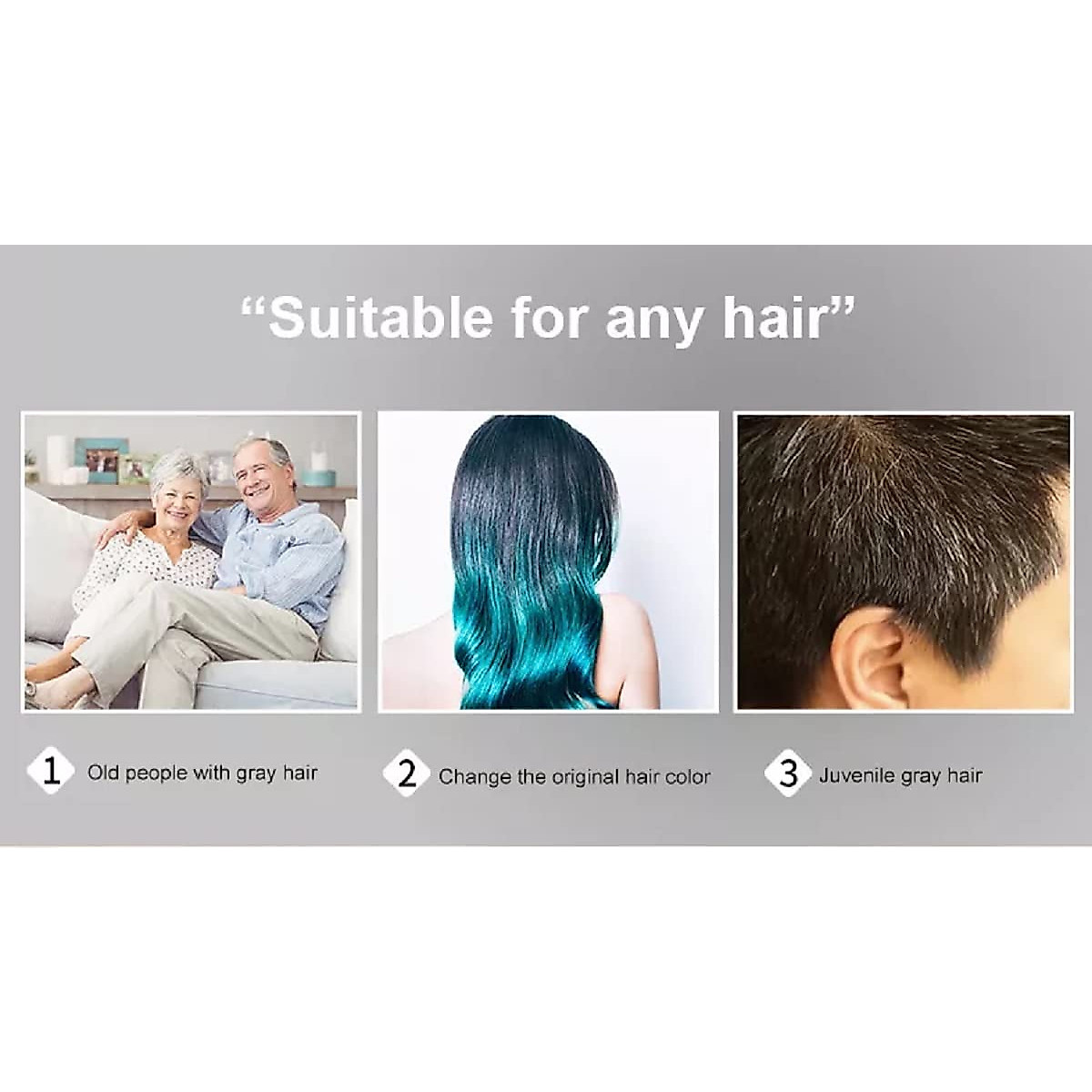 5-in-1 Black hair dye shampoo and conditioner, 420ml, for fast and Perfect coverage and long-lasting natural black color; Black hair dye shampoo for men and women with herbal extract ingredients