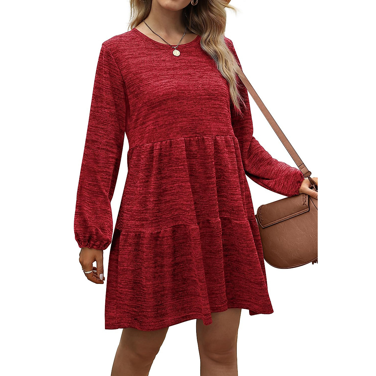 Winter Dresses for Women Casual Christmas Dresses for Leggings Trendy Red S