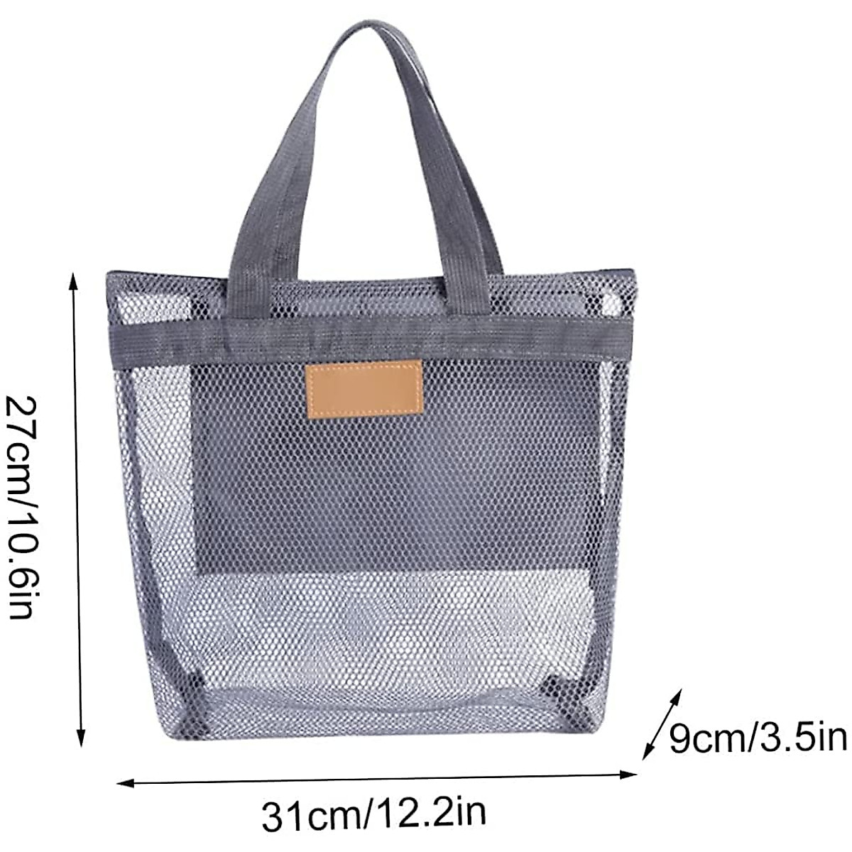 Beach Bag Mesh Shower Caddy Portable Hanging Quick Dry Bath Tote Organizer for Beach Swimming Grey Creative