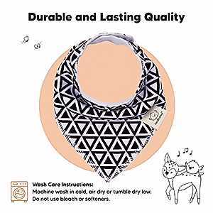 10-Pack Organic Baby Bandana Bibs - Organic Cotton Bandana Bibs for Boys, Girls - Super Absorbent Bandana Drool Bibs - Teething Bibs - Baby Bibs for Infant, Toddler (MONOS)