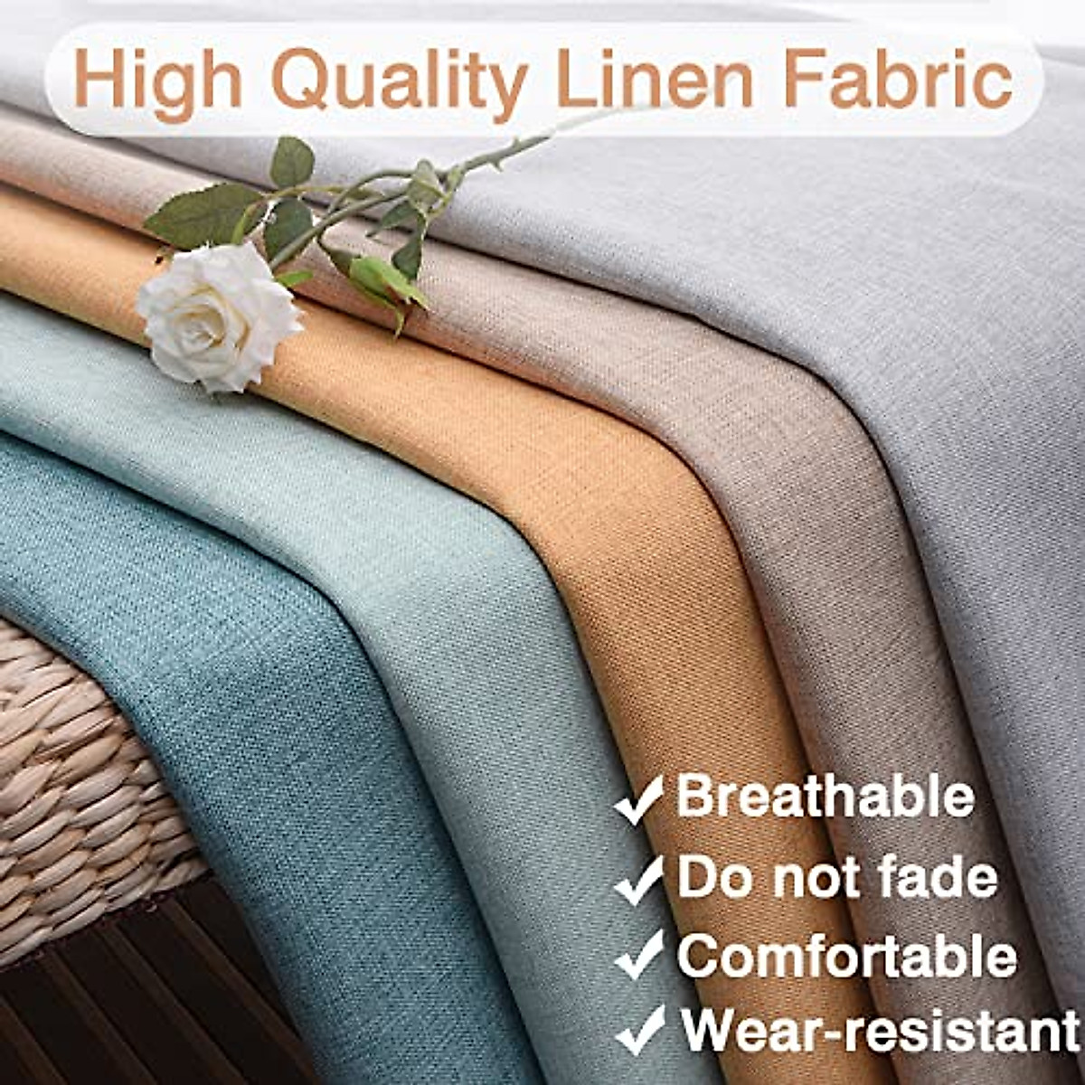 RCDPK Custom Bench Cushion Personalized Chair Pad, Garden Patio Furniture Bench Cushions, 50D High Resilience Sponge, Removable Linen Cushion Cover, for Indoor Outdoor Furniture (Custom Size, Brown)