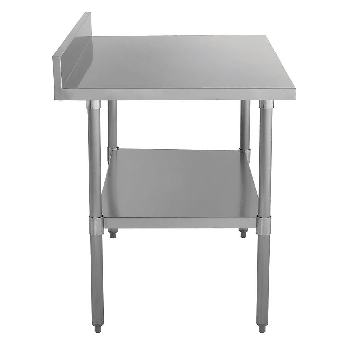 Kratos Commercial Worktable, All-Stainless Steel Kitchen Prep Table with Undershelf and Backsplash, 48"Dx30"W, NSF, 16ga/304SS (28W-314)