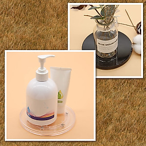 Piutouyar 4 Pcs Plastic Turntable Bearings Hardware, 4 Inch / 100mm Plastic Acrylic Clear Turntable Organizer for Kitchen Spice Rack Table Cake