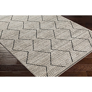 Hauteloom Casablanca Collection Living Room Bedroom Runner Rug - Cozy Moroccan Farmhouse Carpet - Black, Brown, Beige - 2'7" x 7'3"