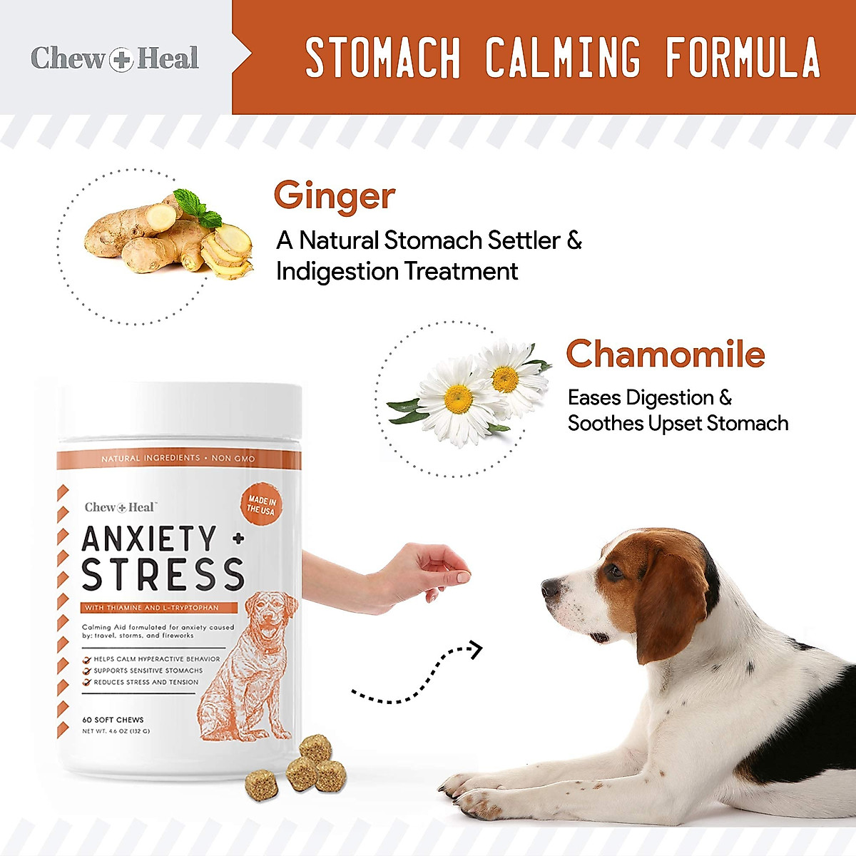 Dog Calming Treats and All in 1 Dog Multivitamin - Stress Relief Thiamine and L-Tryptophan for Fireworks, Storms and Anxiety - Probiotics, Digestive Enzymes, Omega Skin and Coat, Hip and Joint Support