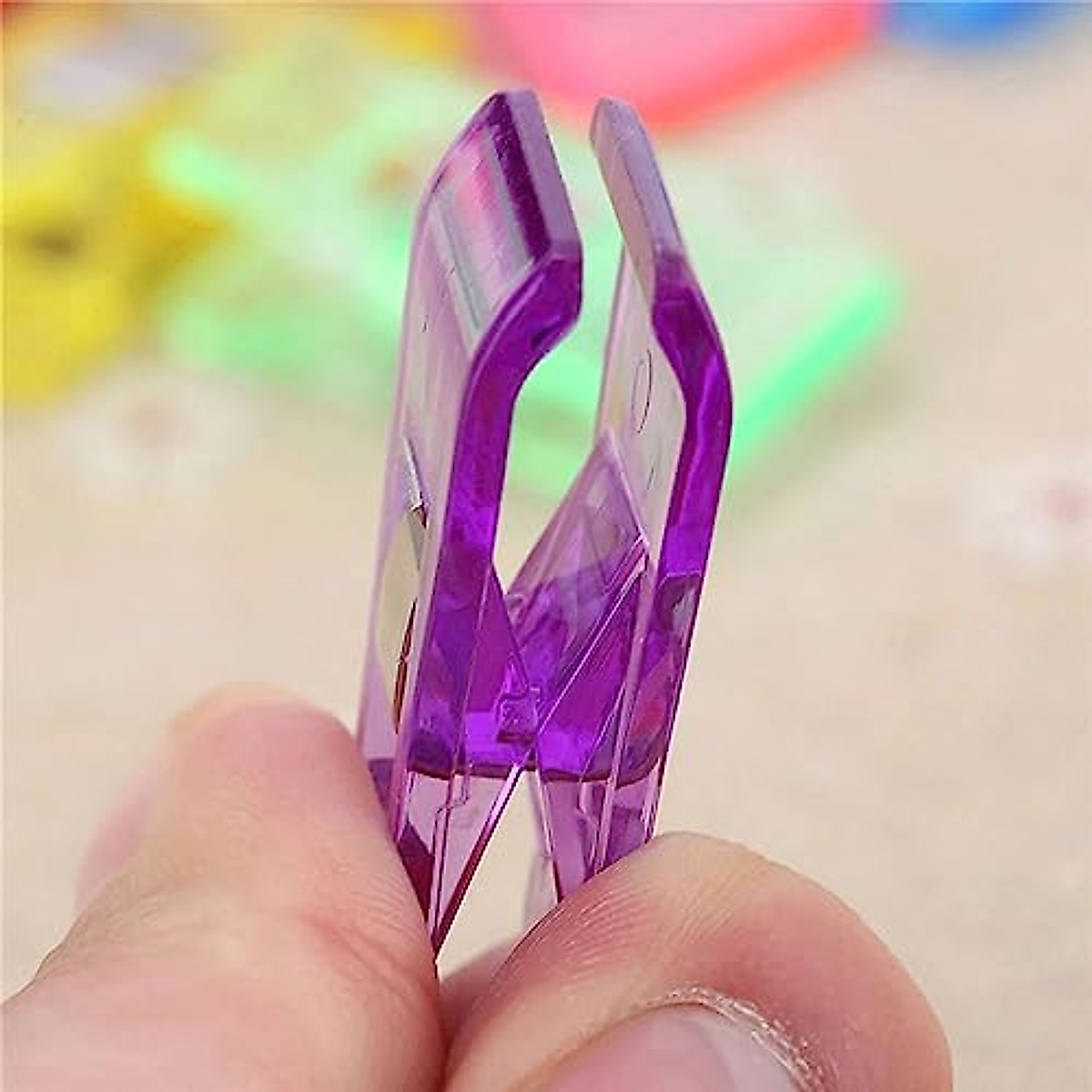 Tape Bias Maker 20pc Sewing Tools DIY Hemming Accessories Plastic Clip Storage Bag Clips Sewing Clips for Fabric Plastic Clips for Crafts(Yellow)